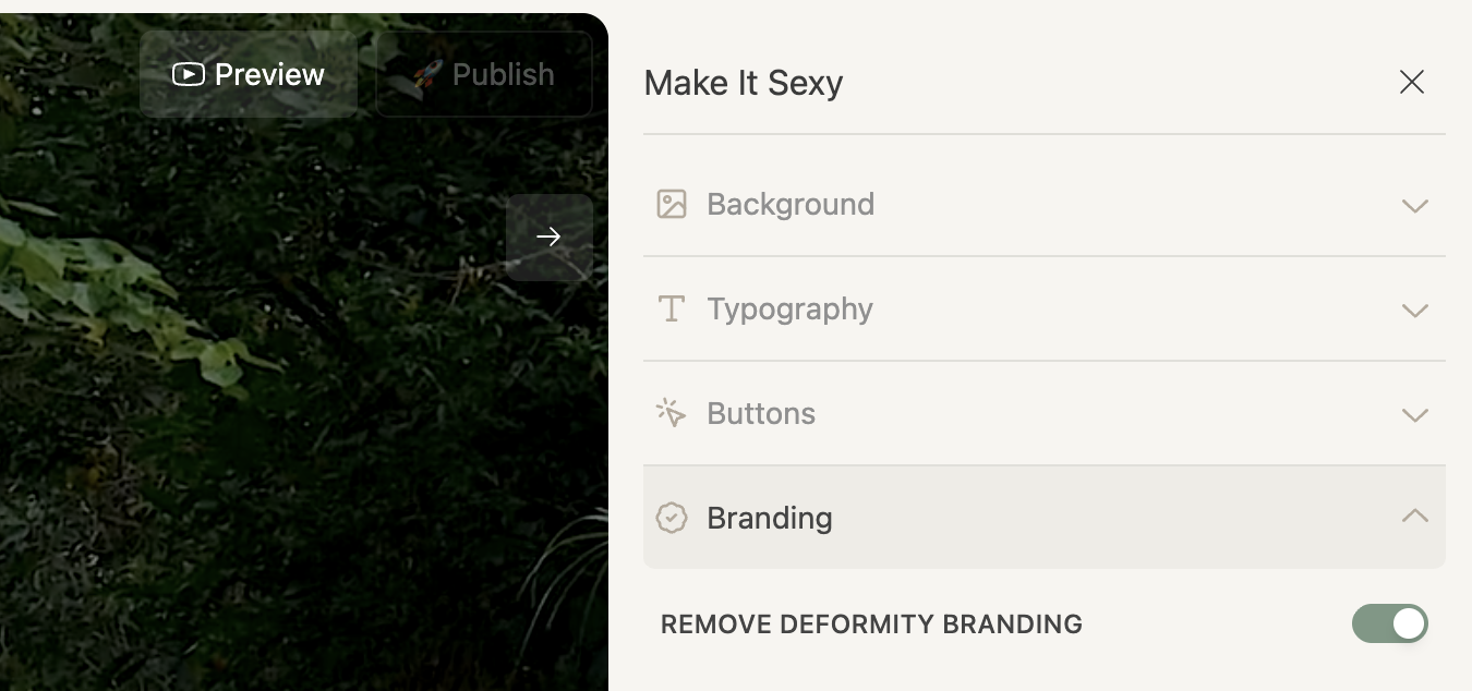 Hiding the Deformity Logo - Remove Default Branding